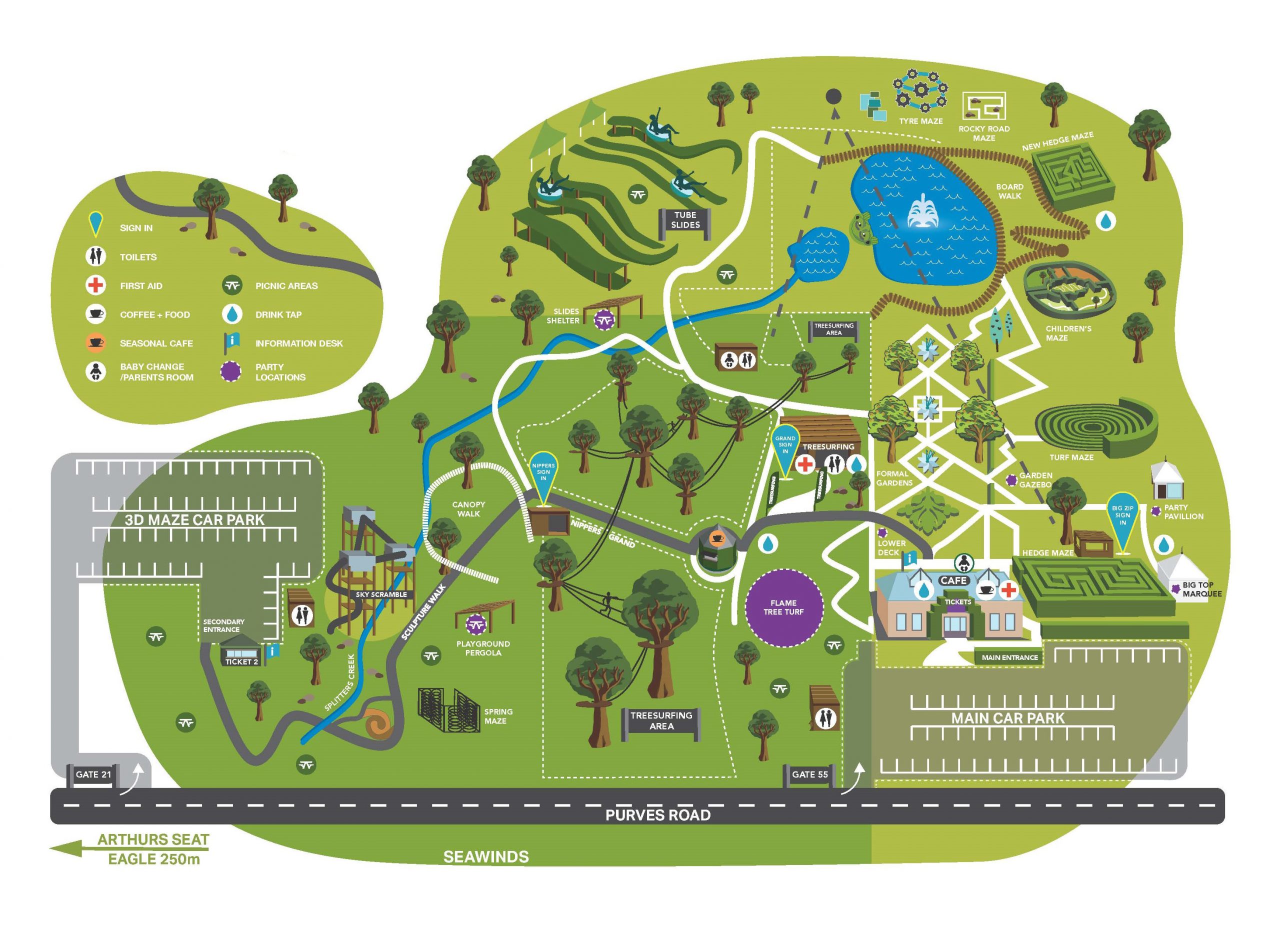 Park Map - Enchanted Adventure - Illustrated Map Of All Activities